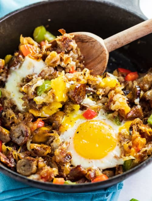 Crispy Hash and Eggs Breakfast Skillet - The Cozy Cook