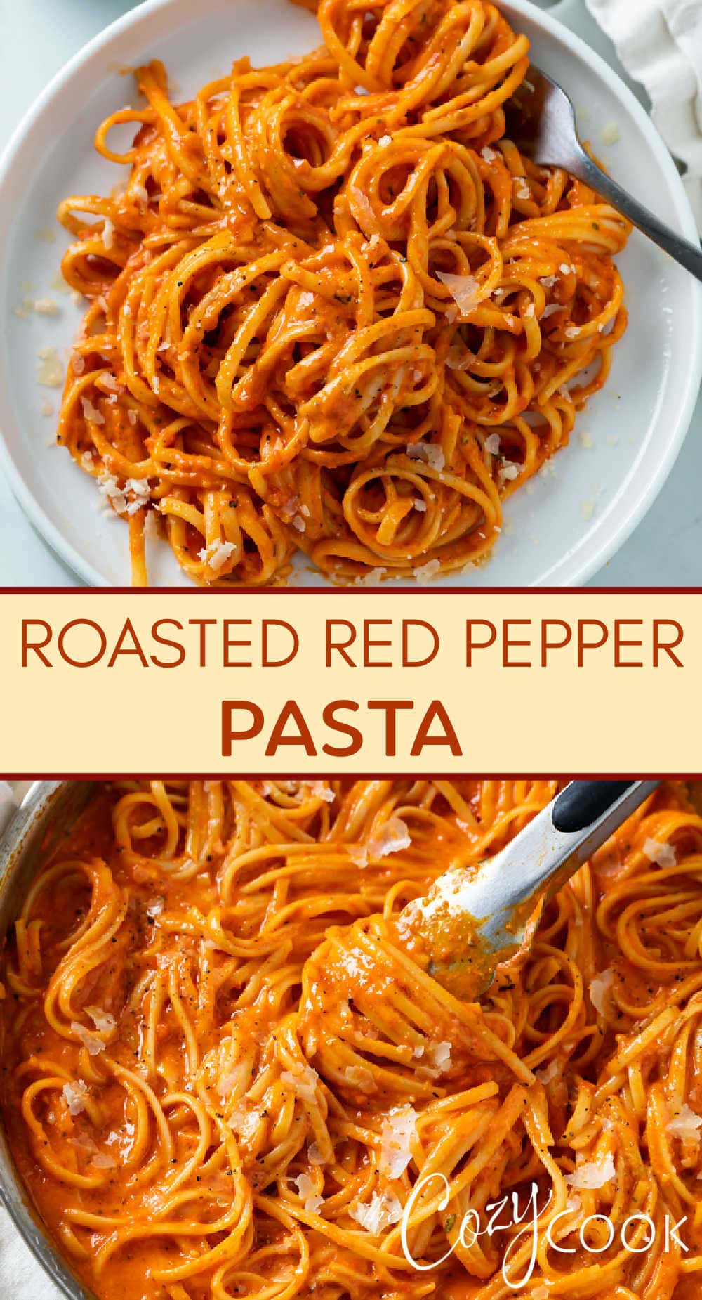 Roasted Red Pepper Pasta - The Cozy Cook