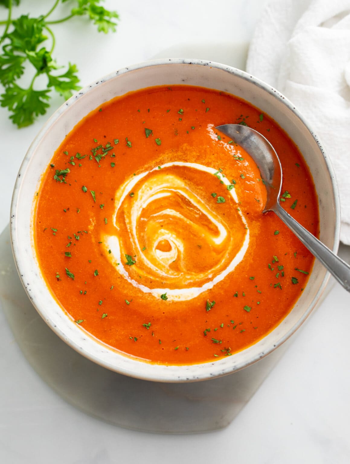 Roasted Red Pepper Soup - The Cozy Cook