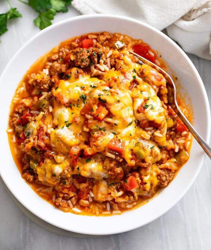 Unstuffed Peppers - The Cozy Cook